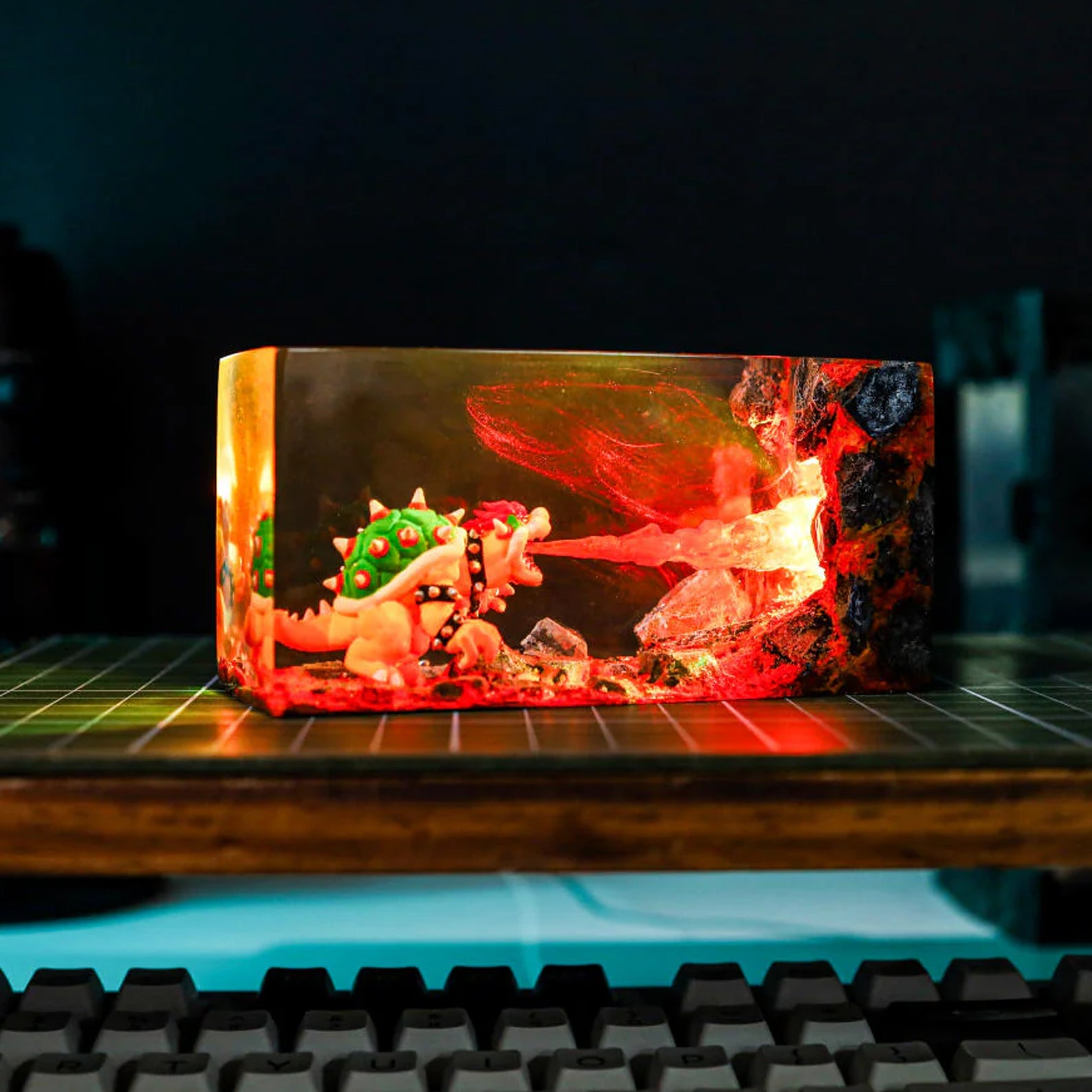 Super Mario Bowser Fire Breath Epoxy Resin Lamp, Night Light – ArtFero